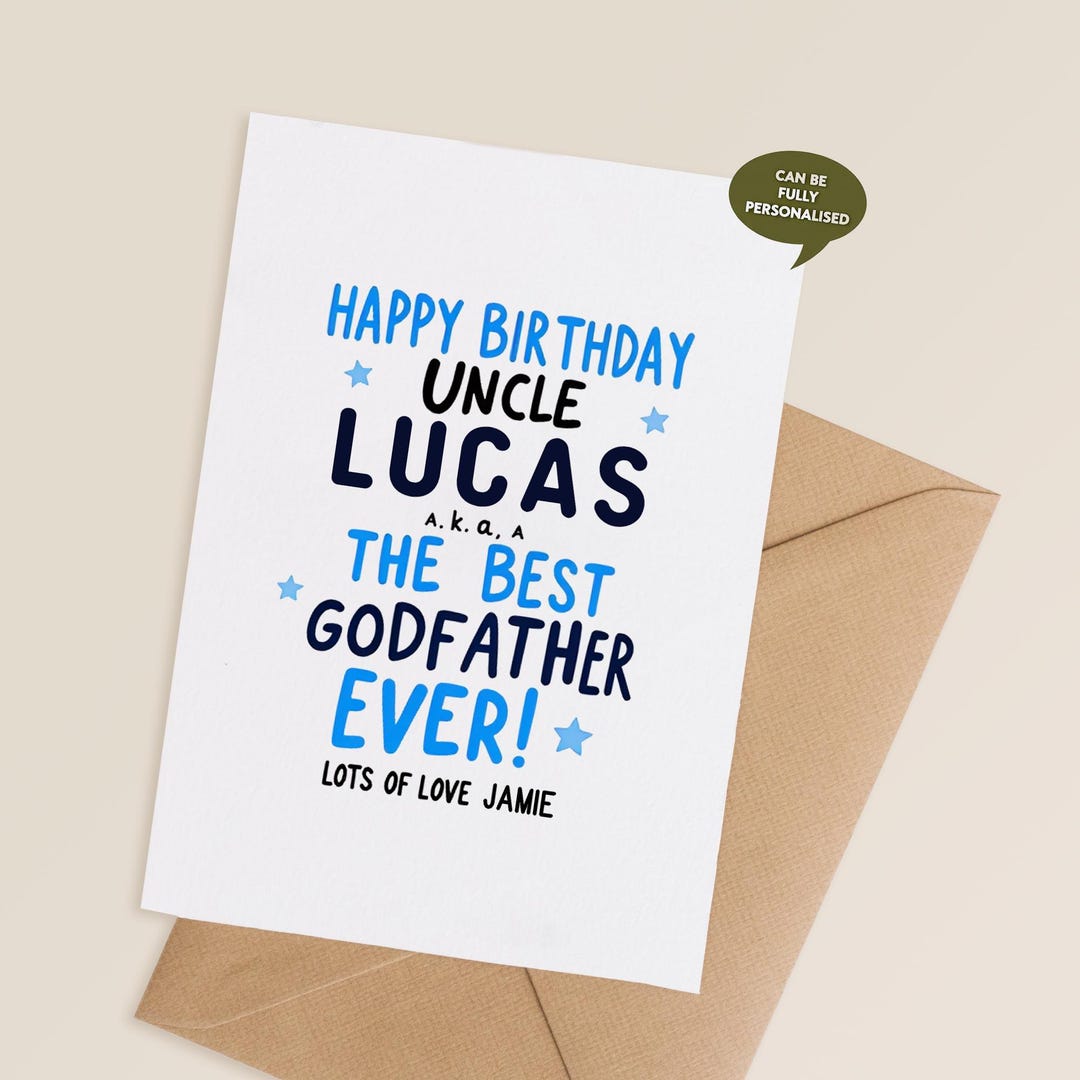 Birthday Card Godfather Personalised, Godfather Birthday Card, Birthday ...