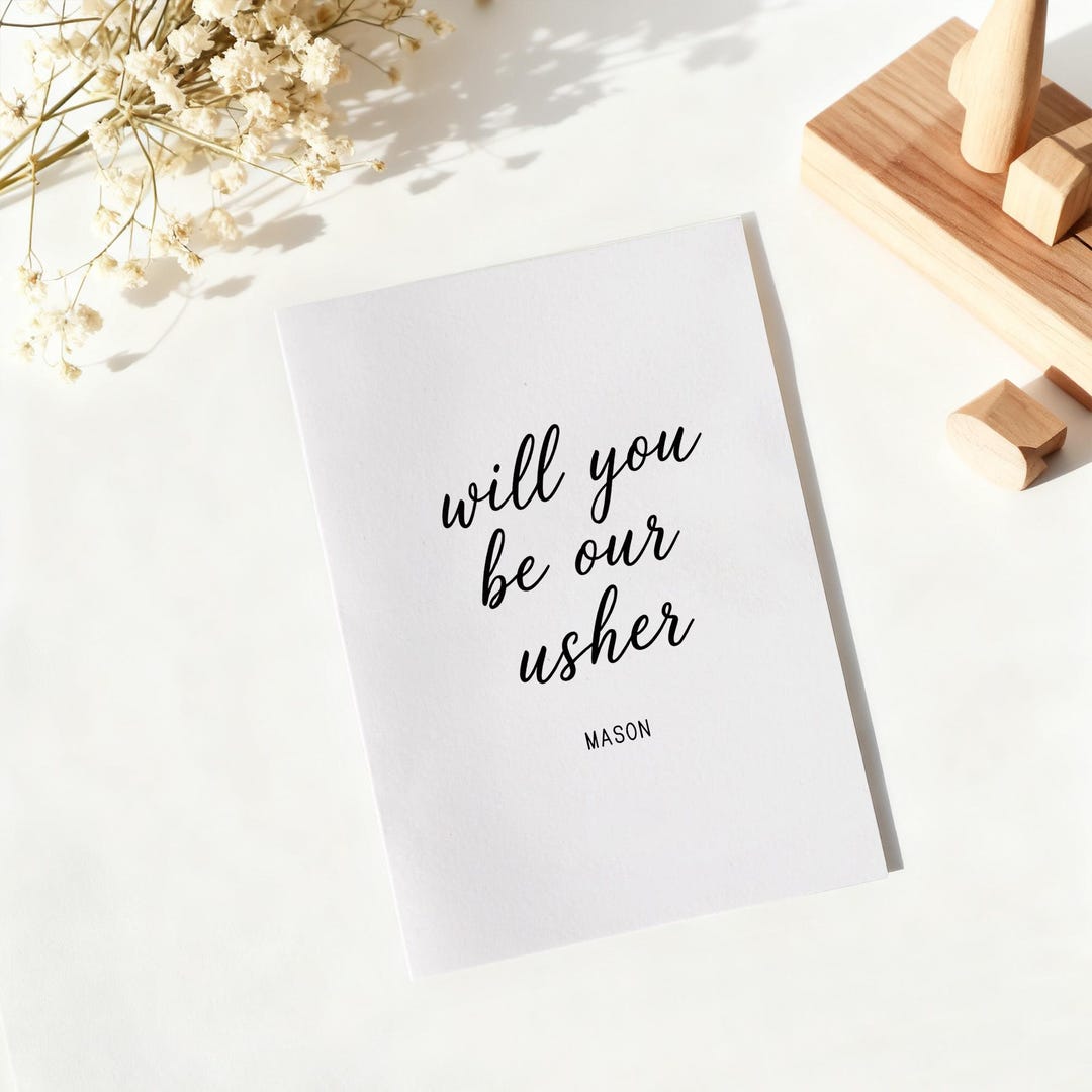 Will You Be Our Usher Card, Usher Proposal Card, Personalised Card for ...