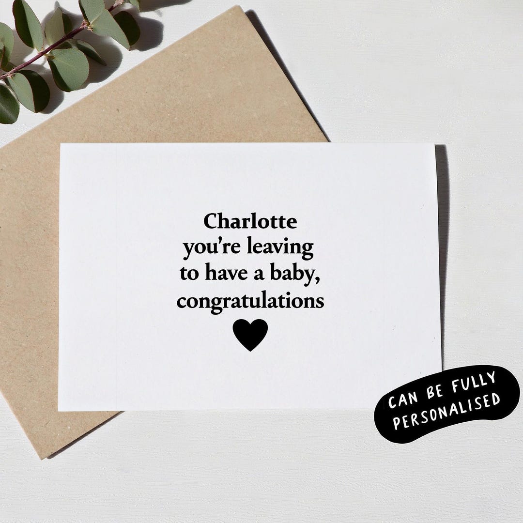 Good Luck on Your Maternity Leave Card, Personalised Leaving to Have A ...