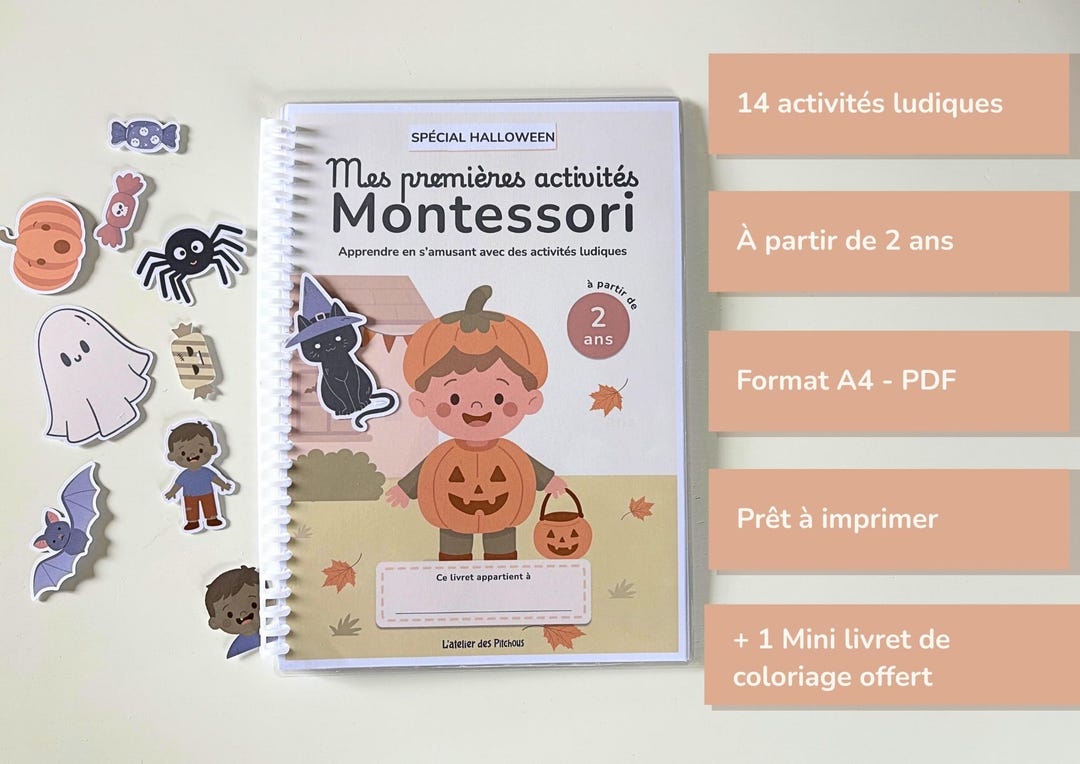 Montessori Halloween PDF Activity Booklet, French Busy Book, Halloween ...