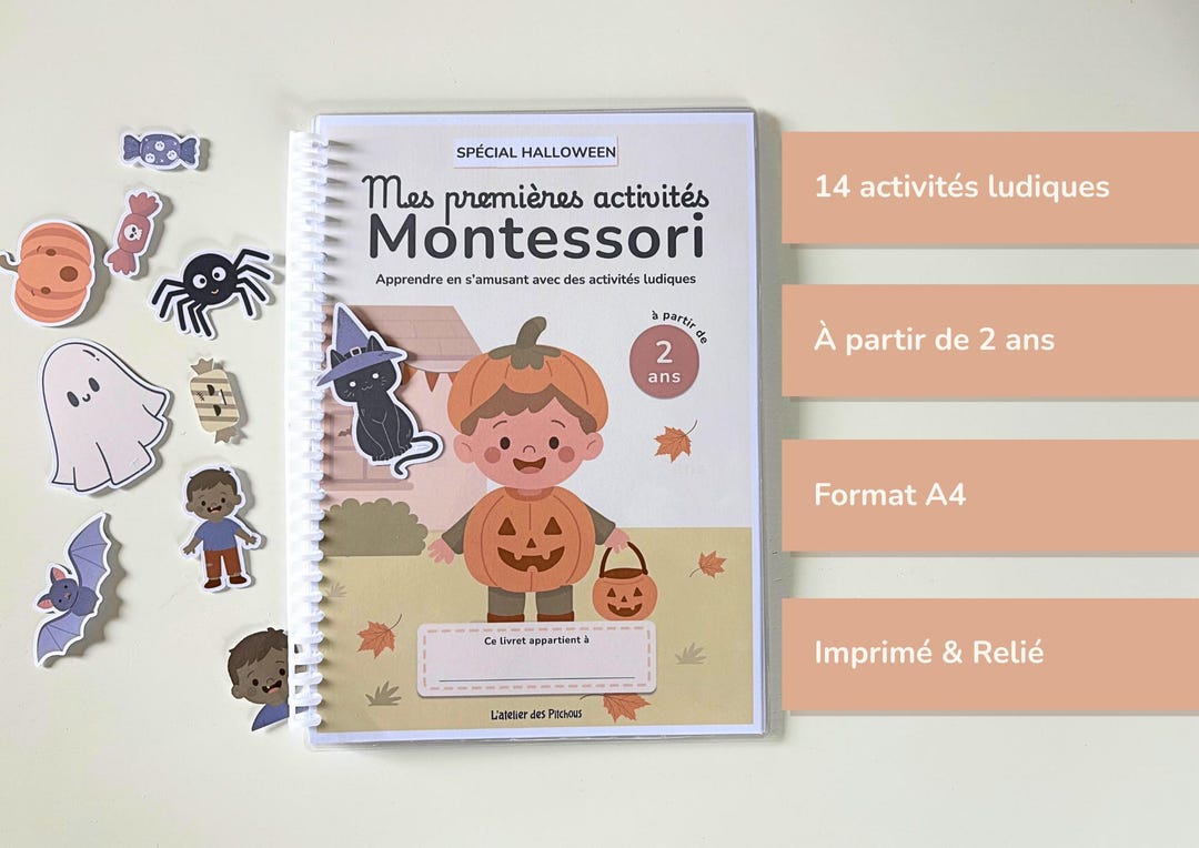 Livret d’activités Montessori Halloween imprimé, livre occupé français ...