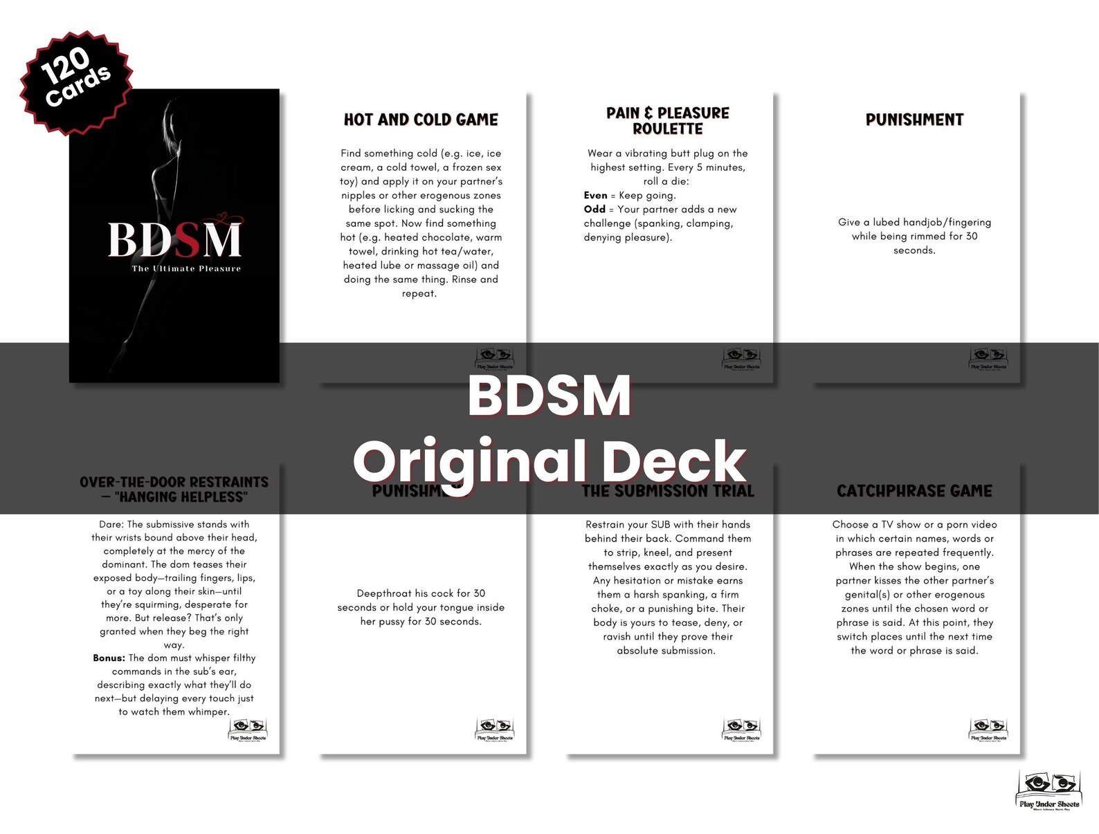 120 BDSM Card Deck for Couples, Kinky Bedroom Printables, Dominant ...