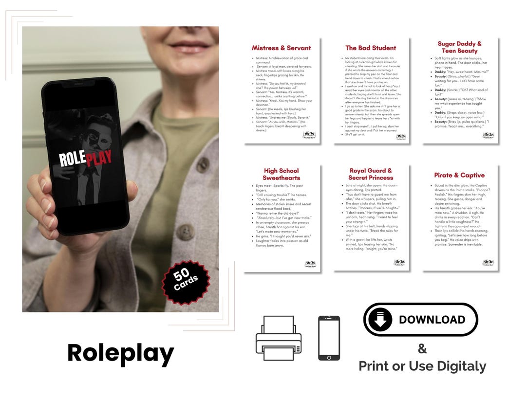 Couples Roleplay Game – 50 Sexy Printable Roleplay Cards, Flirty & Fun ...