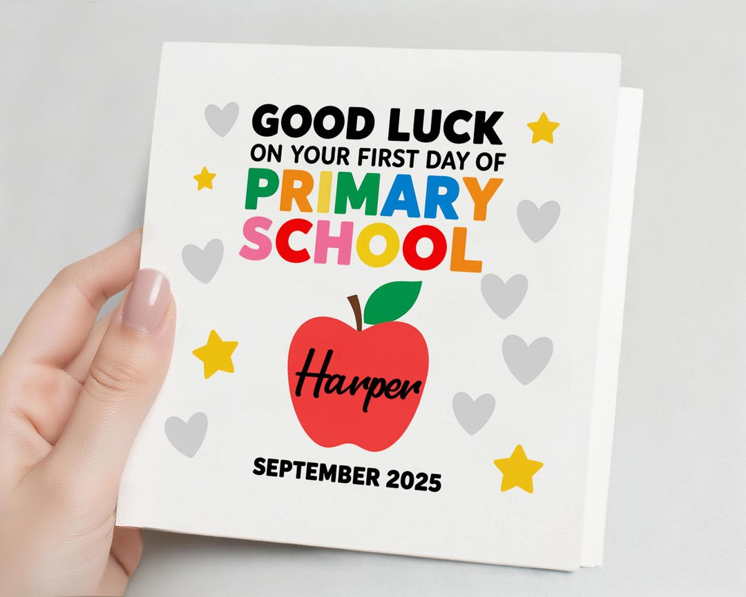 Good Luck Card for First Day of School, Personalised Primary School ...