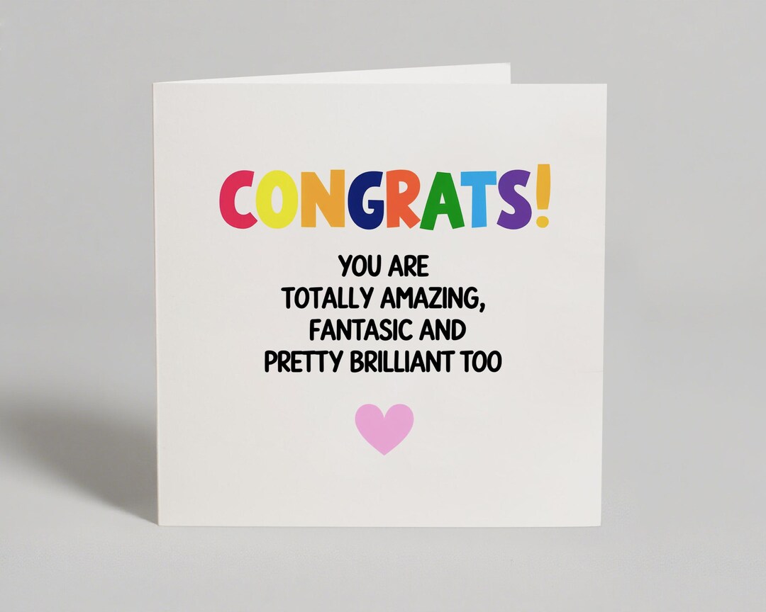 Well Done Card, Congratulations Card, Congrats Card, Amazing Card, Card ...