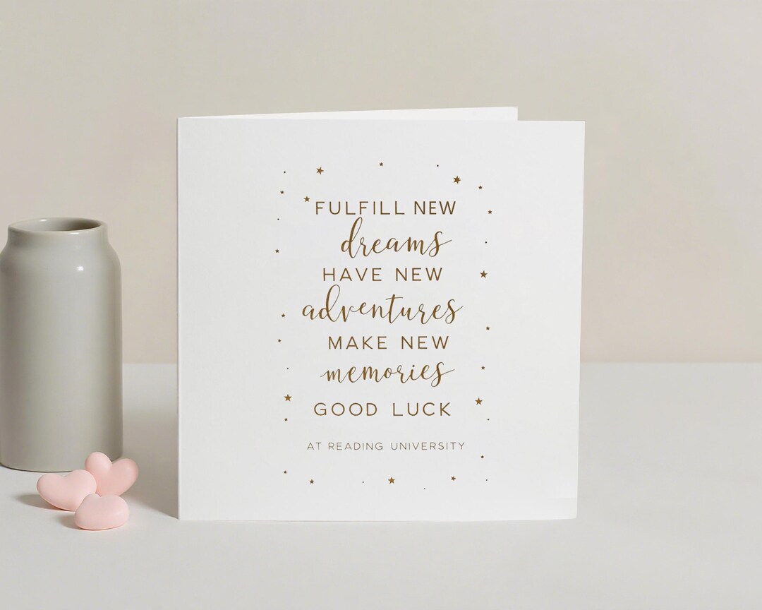 Good Luck University Card, New Adventure Card, Good Luck Card for ...