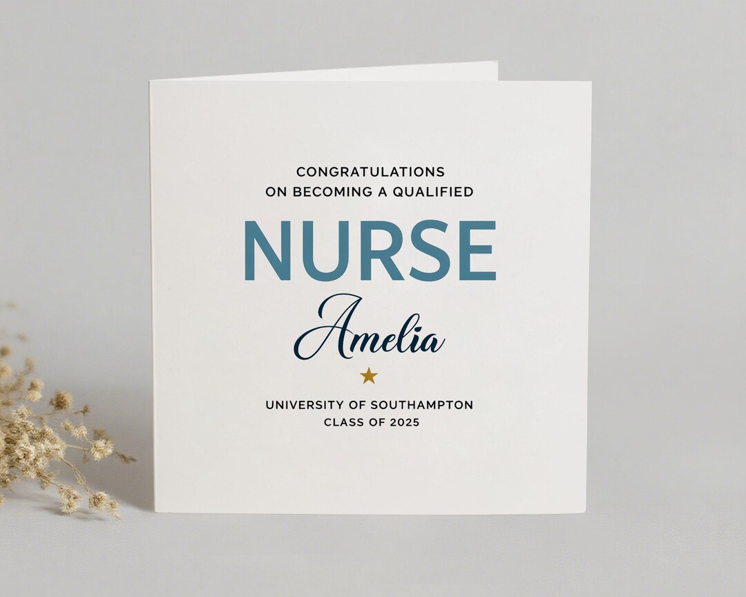 Personalised Graduation Card, Congratulations Nurse Card, Nurse ...