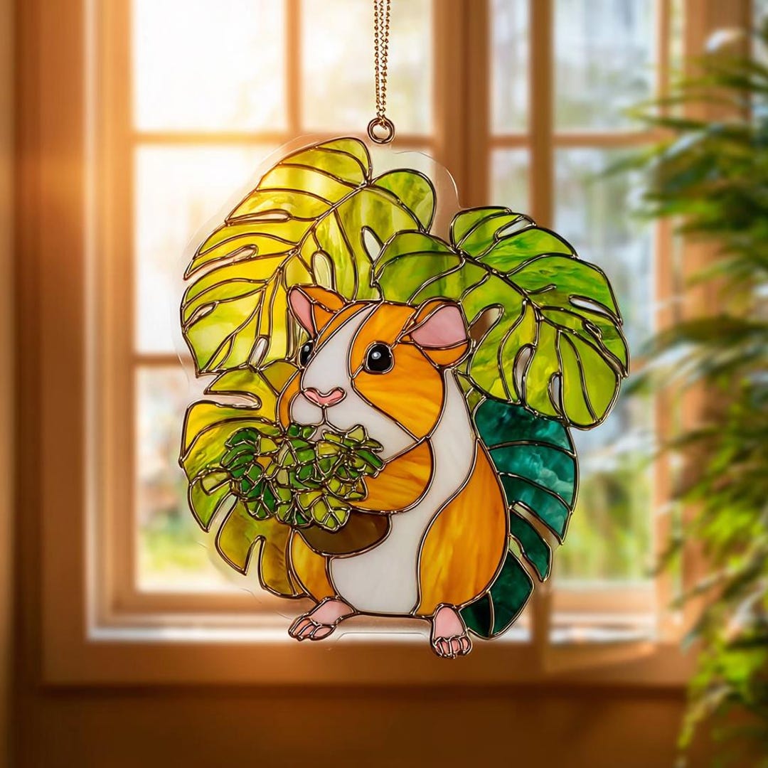 Guinea Pig Acrylic Suncatcher Window Hanging – Custom Clear Acrylic ...