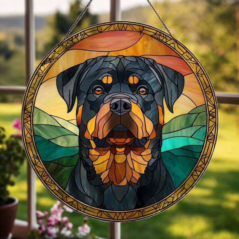 Rottweiler Stained Glass - Etsy