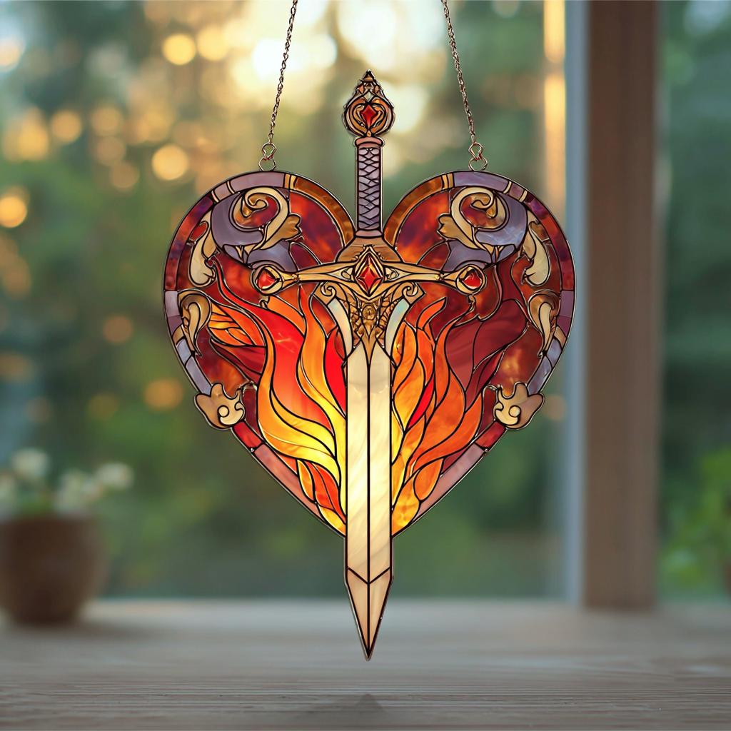 Fireheart Suncatcher, Throne of Glass Fantasy TOG Bookish Window ...