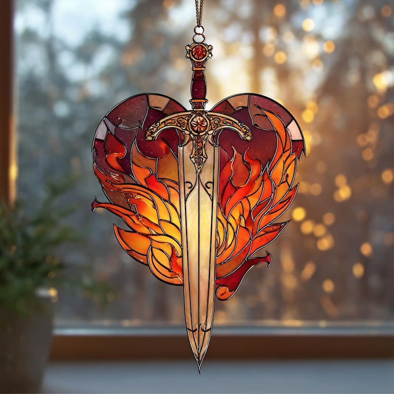Fireheart Suncatcher, Throne of Glass Fantasy TOG Bookish Window ...