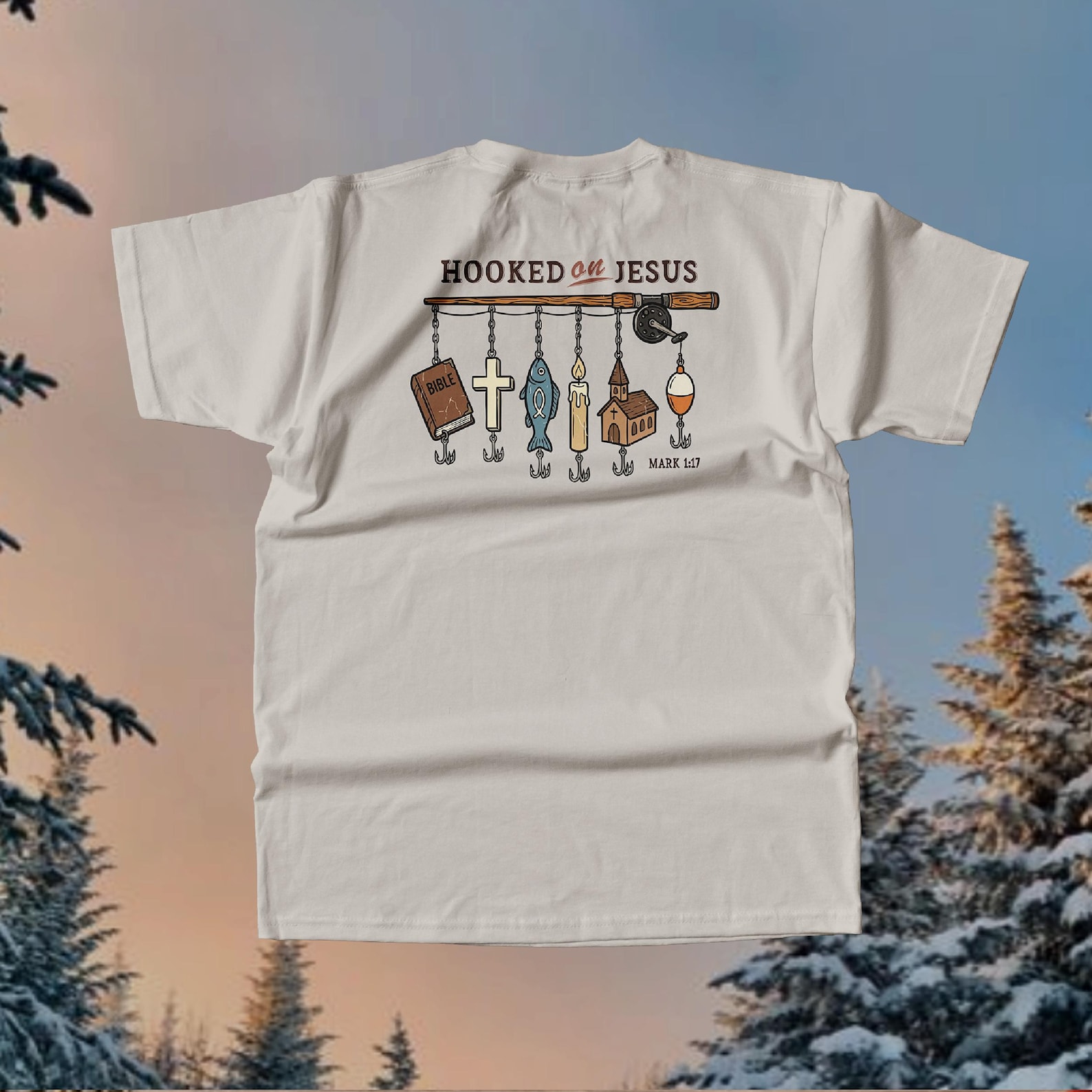 Christian Fishing PNG SVG, Hooked on Jesus, Faith Fisherman Shirt ...