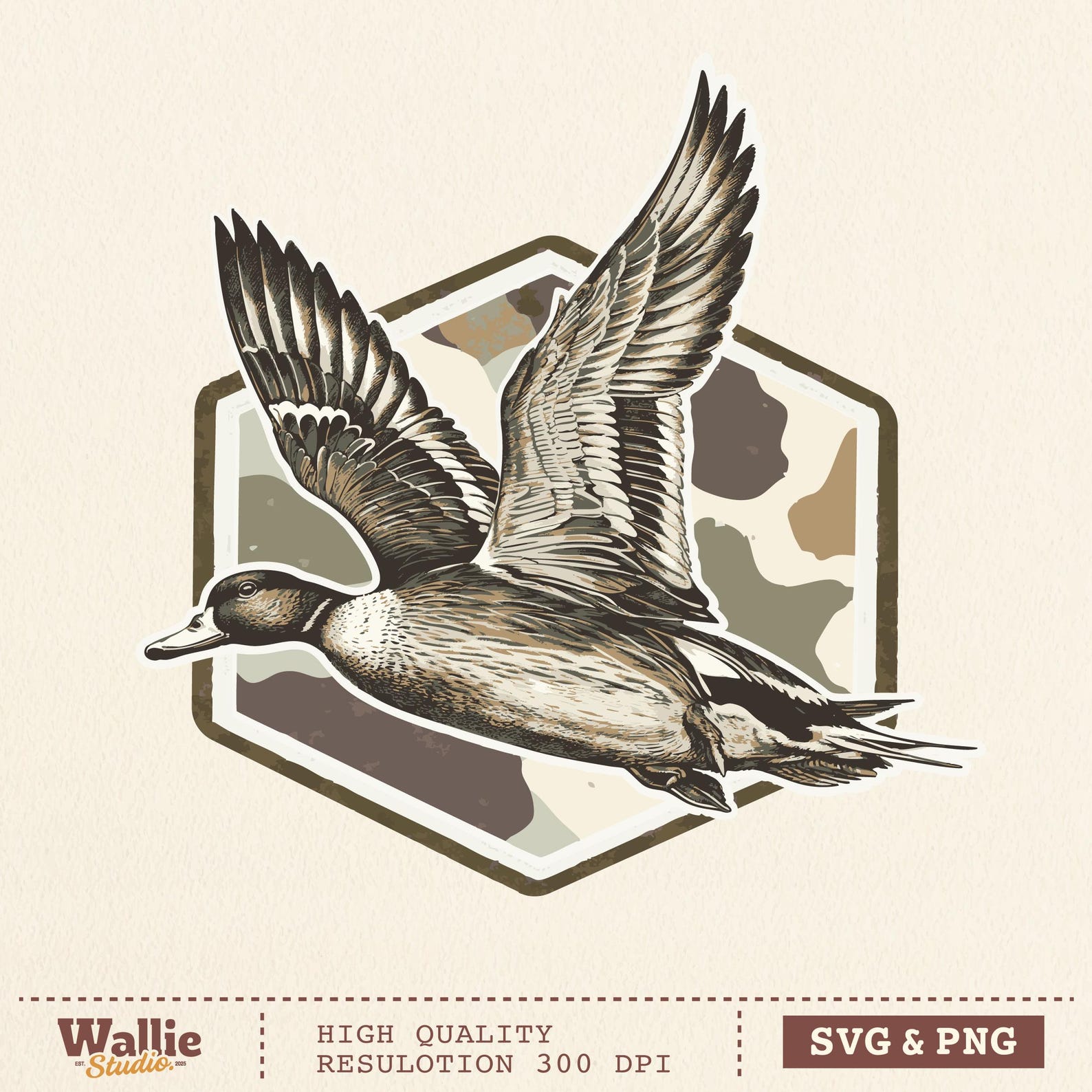 Duck Camo Hunting SVG, PNG, Marsh Old School Duck Camo, Flying Mallard ...