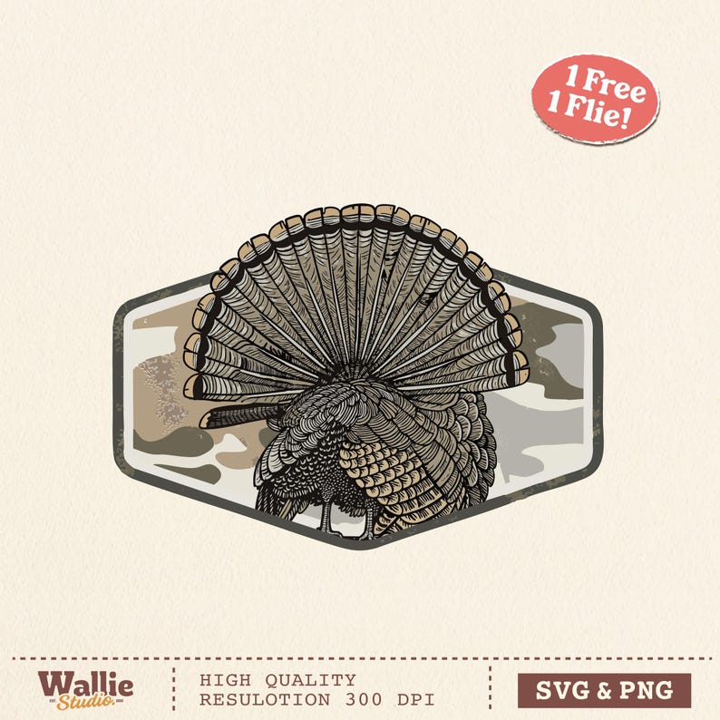 Wild Turkey Camo Hunting SVG PNG, Hunting Season Sublimation ...