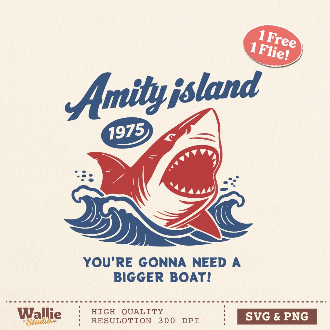 Amity Island Shark Attack SVG, PNG, Retro Jaws Inspired Vintage Design ...