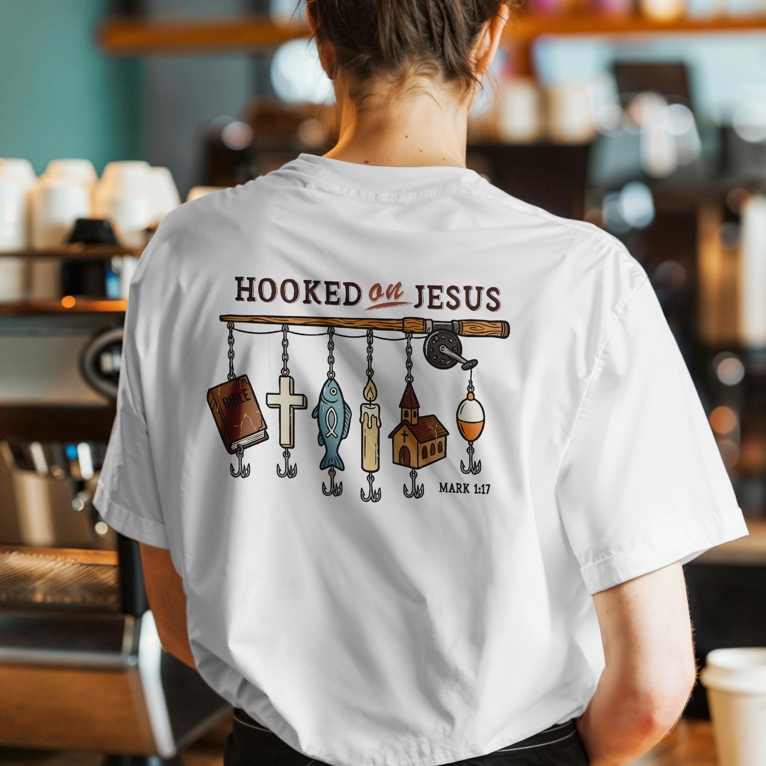 Christian Fishing PNG SVG, Hooked on Jesus, Faith Fisherman Shirt ...