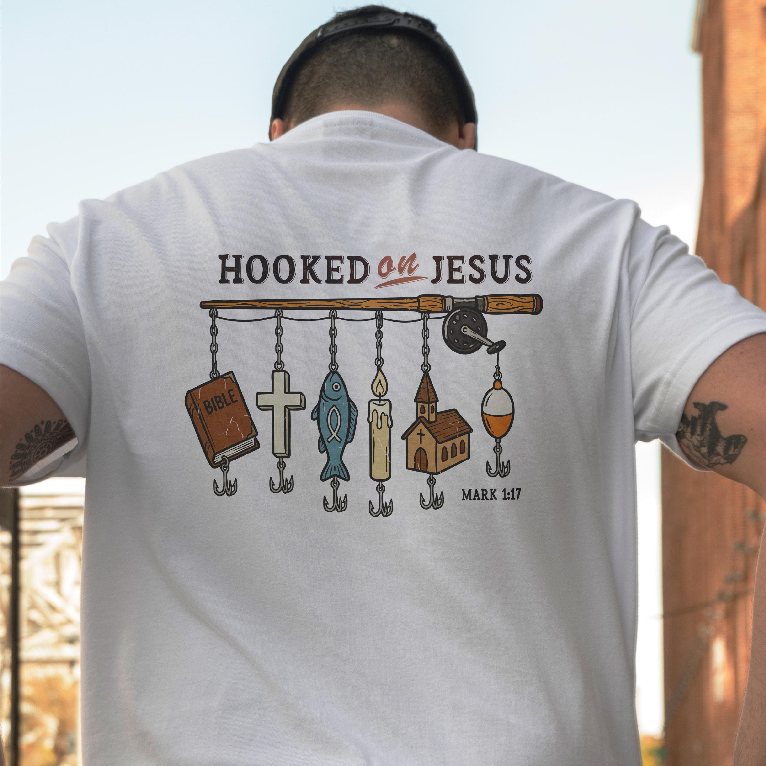 Christian Fishing PNG SVG, Hooked on Jesus, Faith Fisherman Shirt ...