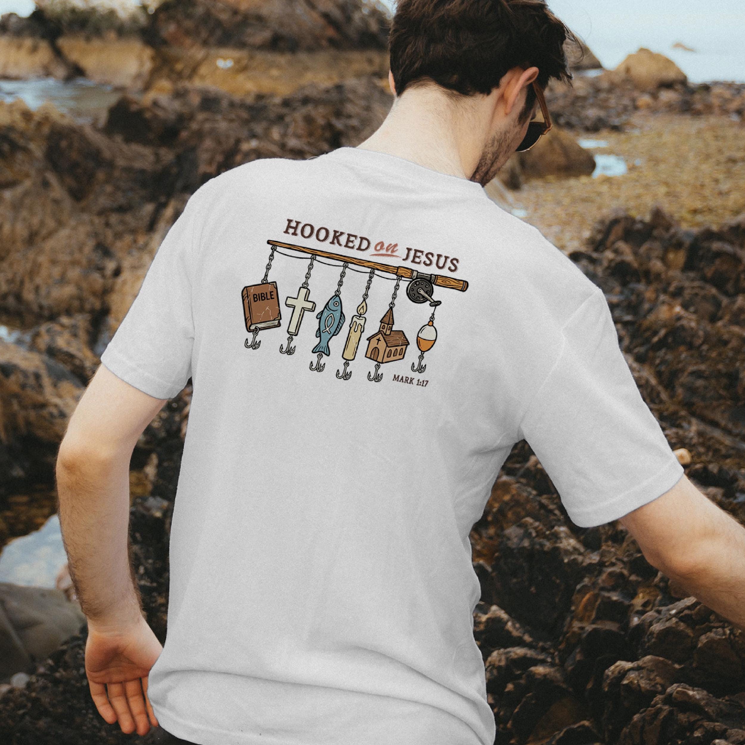 Christian Fishing PNG SVG, Hooked on Jesus, Faith Fisherman Shirt ...