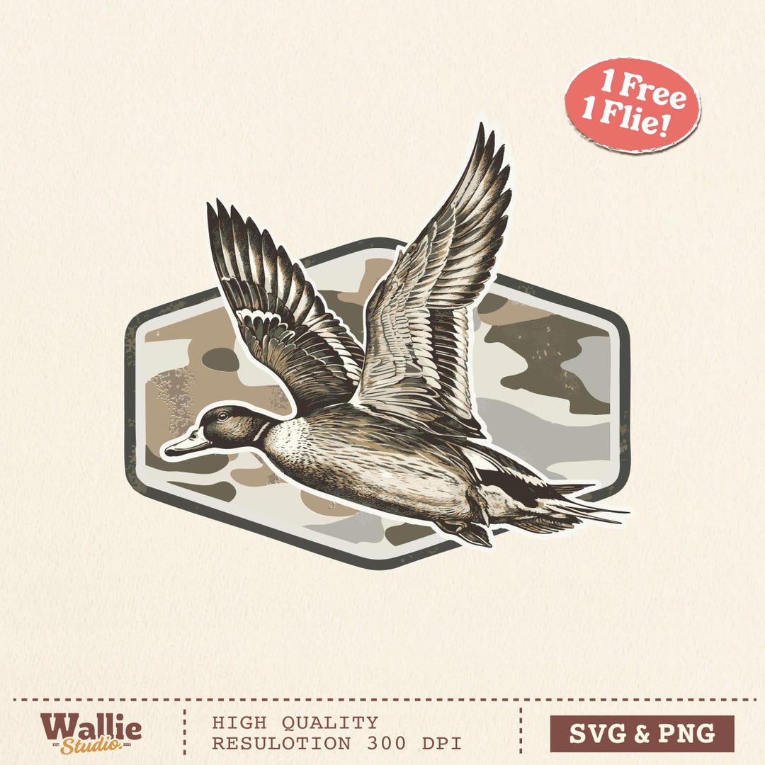 Duck Camo Hunting SVG, PNG, Marsh Old School Duck Camo, Flying Mallard ...