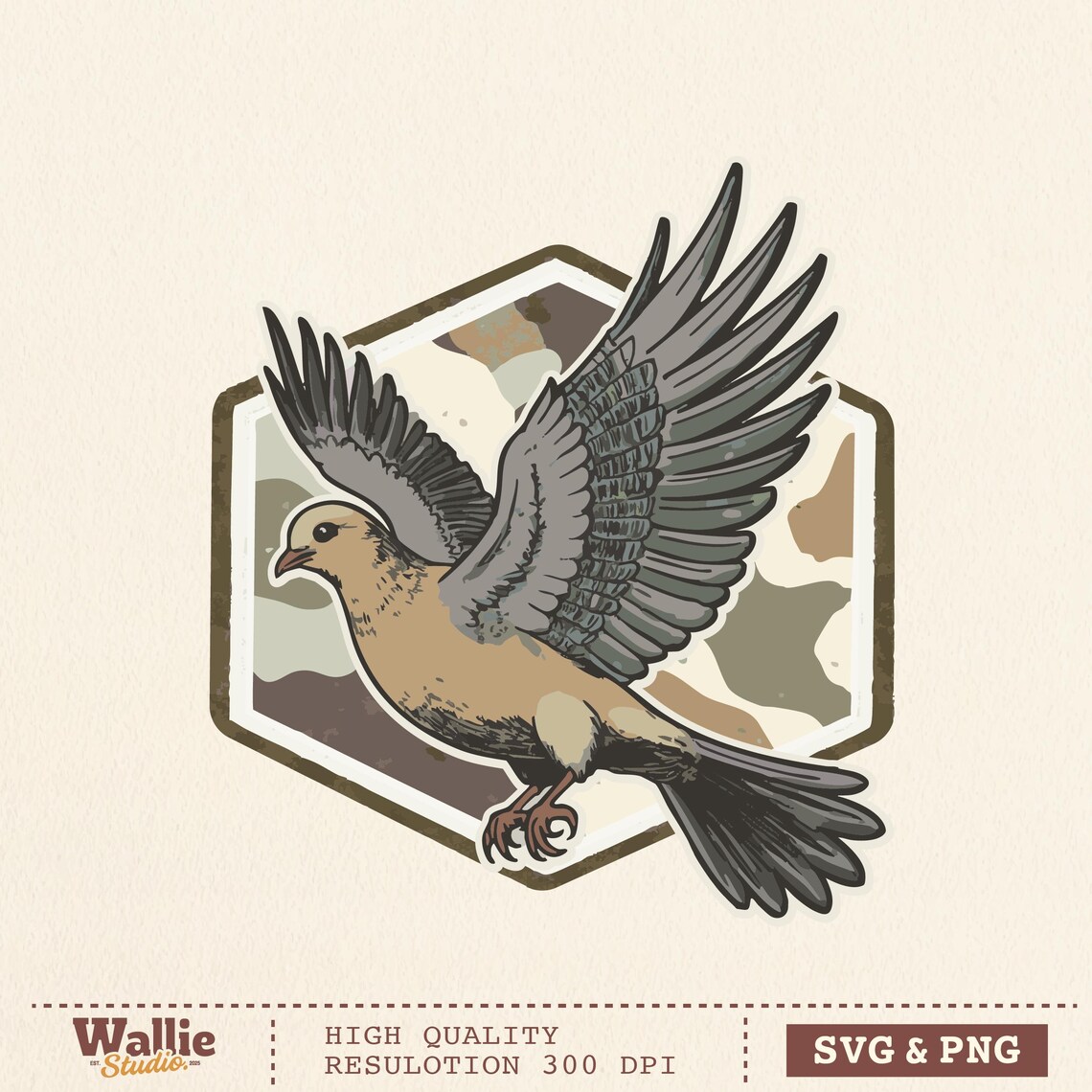 Dove Camo Hunting Design SVG, PNG With Old School Camo, Vintage ...