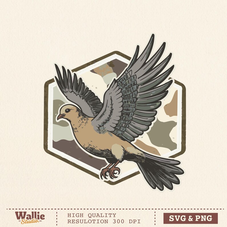 Dove Camo Hunting Design SVG, PNG With Old School Camo, Vintage ...