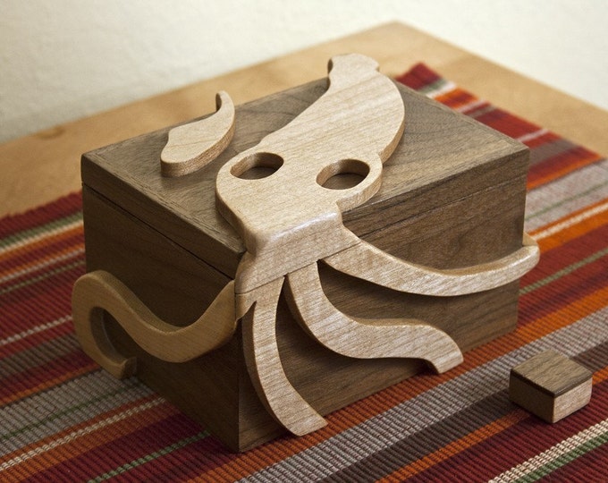 Secret Locking Stash Box - Squid Design - Etsy