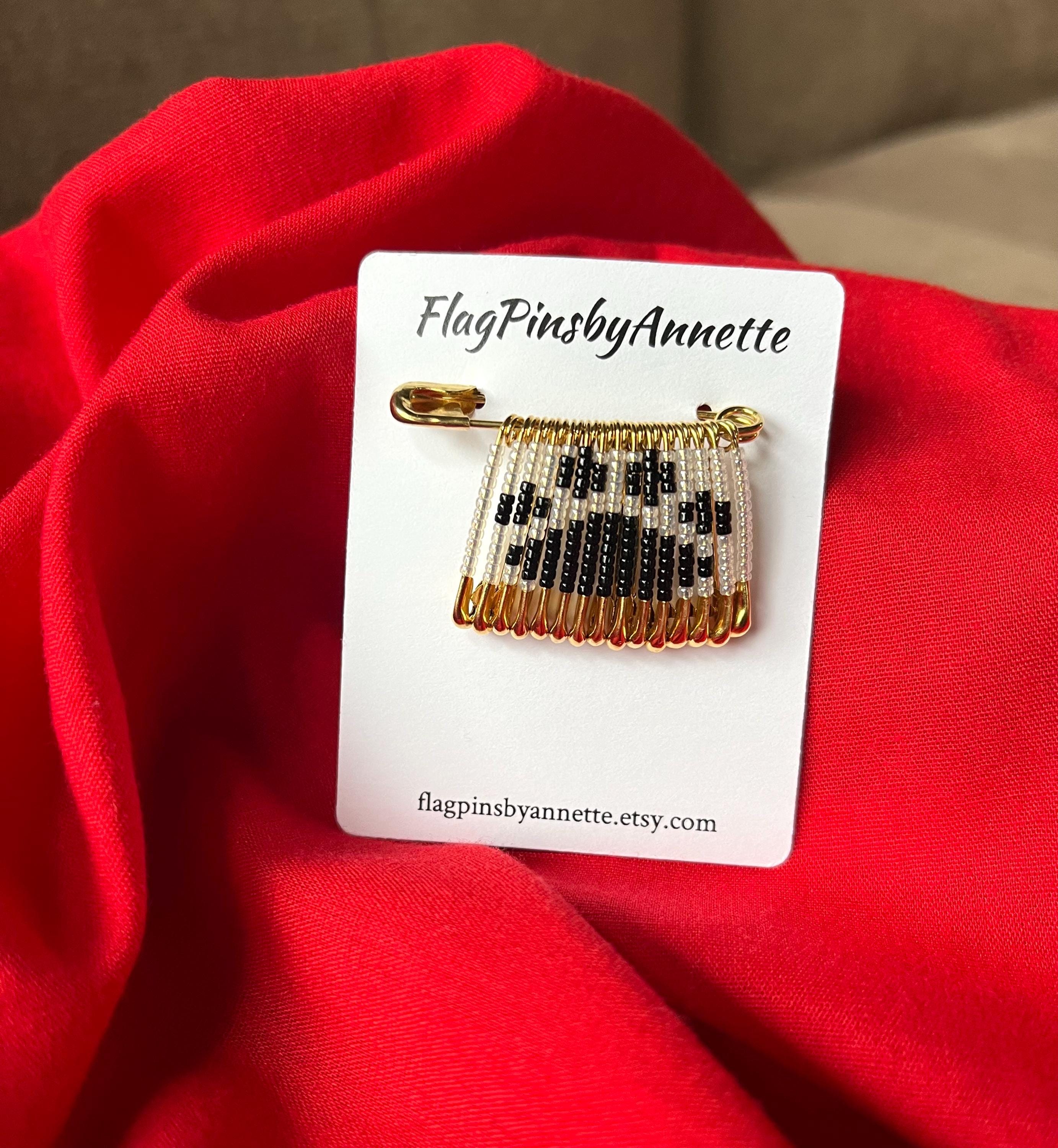 Paw Print Beaded Safety Pin: Handmade Animal Lover Gift - Etsy