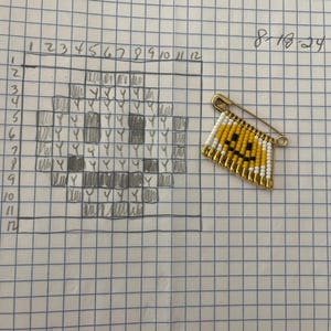 Smiley Face Pin Emoji Beaded Pin Safety Pin Jewelry Happy Face Pin ...