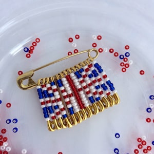 Great Britain Beaded Flag Pin UK Flag British Flag Pin - Etsy