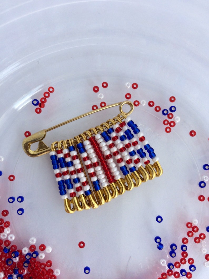 Great Britain Beaded Flag Pin UK Flag British Flag Pin - Etsy