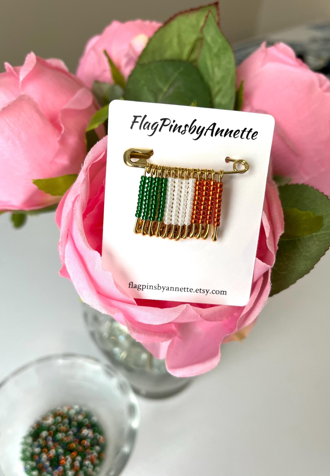 Ireland Flag Pin St. Patrick's Day Pin Handmade Safety Pin Jewelry ...