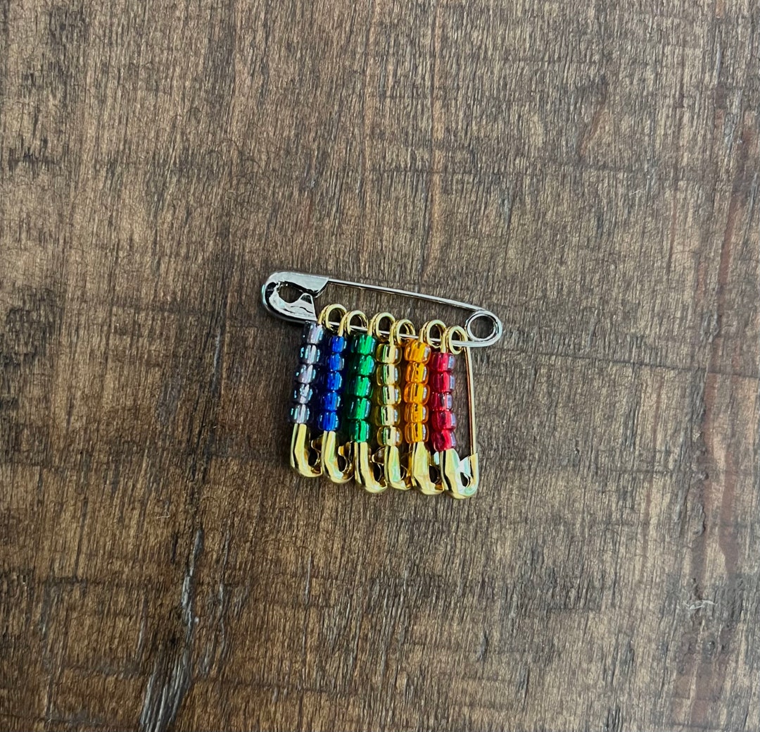 Rainbow Flag Pin Unity Pin Safety Pin Holiday Gift Handmade LGBTQ Pin ...