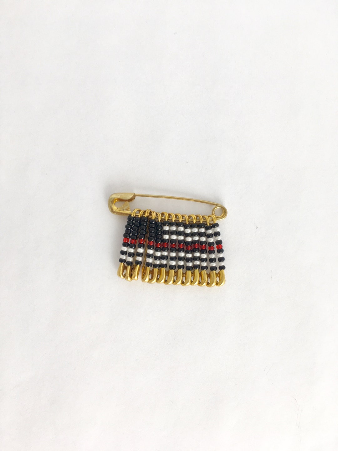 Firefighter Pin Handmade Pin Safety Pin Jewelry Thin Red Line Pin Flag ...