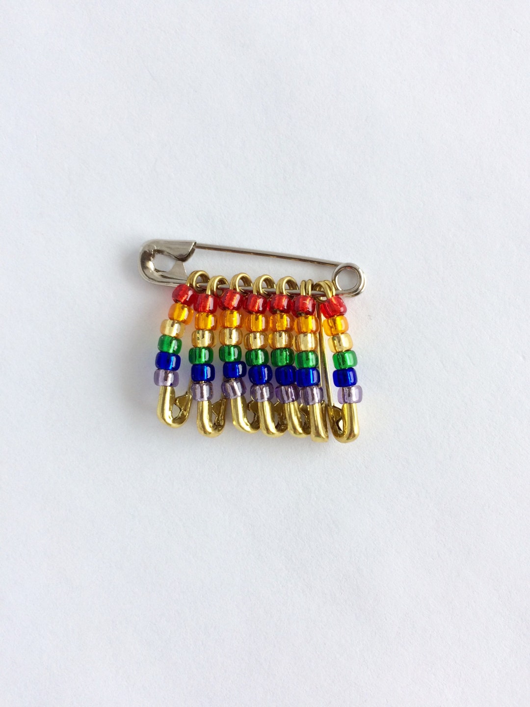 Rainbow Flag Pin Safety Pin Holiday Gift Handmade LGBTQ Pin Brooch Gay ...