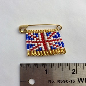 Great Britain Beaded Flag Pin UK Flag British Flag Pin - Etsy