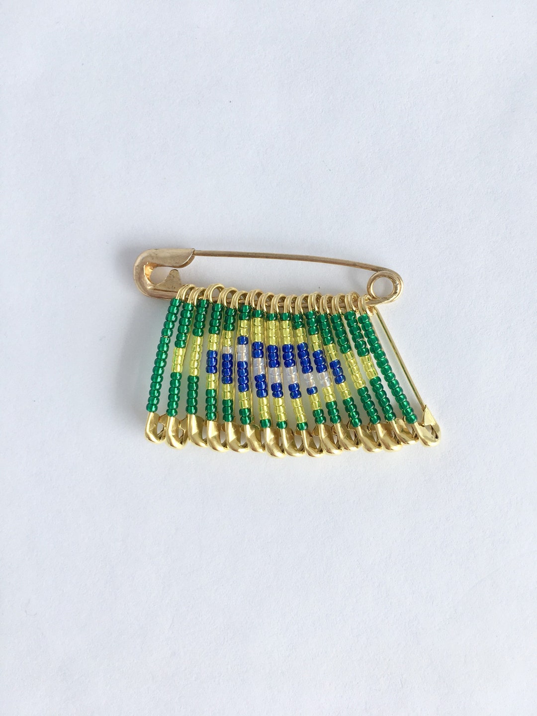 Brazil Beaded Flag Pin World Cup Pin Safety Pin Flag Brazil Lapel Pin ...