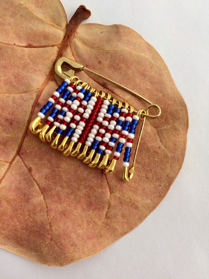 Great Britain Beaded Flag Pin UK Flag British Flag Pin - Etsy