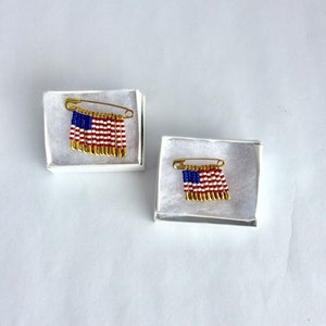 American Flag Pin Veteran's Day Pin Lapel Pin Beaded Flag Pin Handmade ...