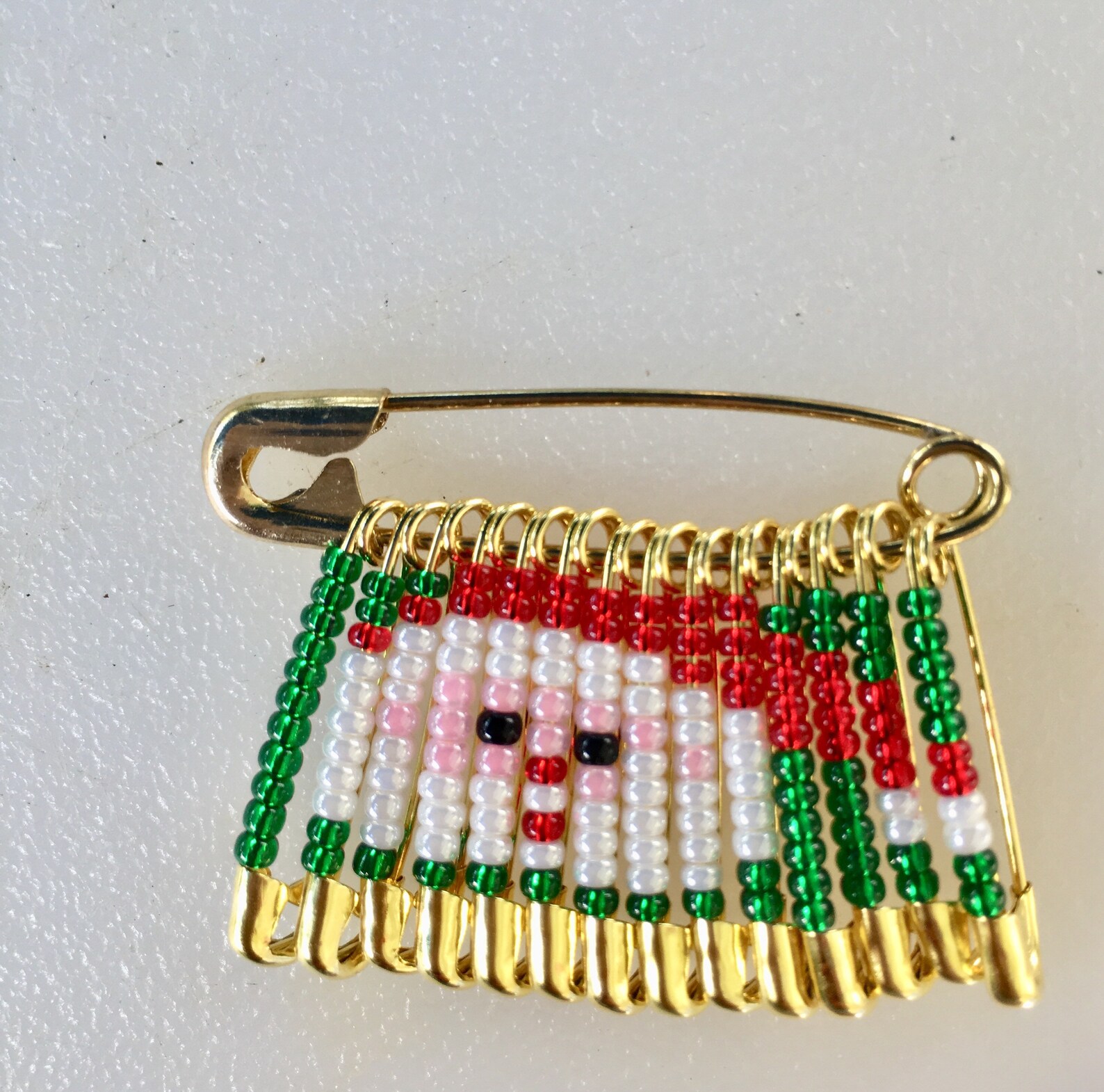 Santa Pin Beaded Santa Pin Holiday Gift Stocking Stuffer - Etsy UK