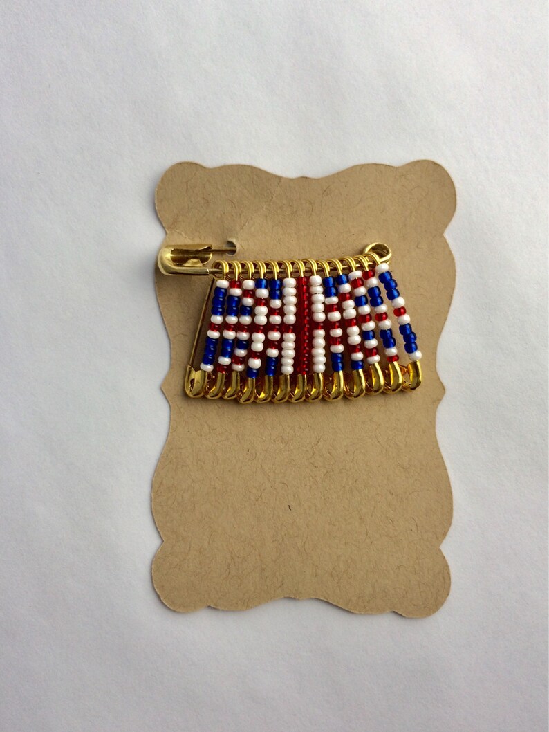 Great Britain Beaded Flag Pin UK Flag British Flag Pin - Etsy