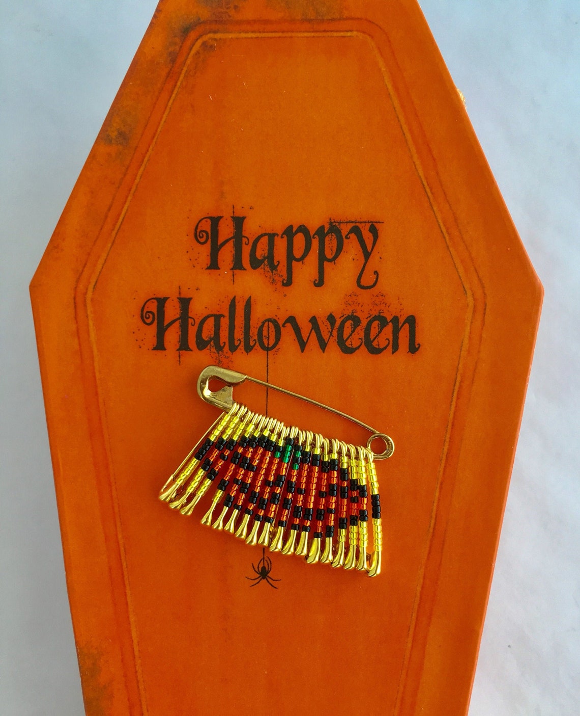 Pumpkin Pin Halloween Fall Pin Pumpkin Beaded Pin Thanksgiving - Etsy