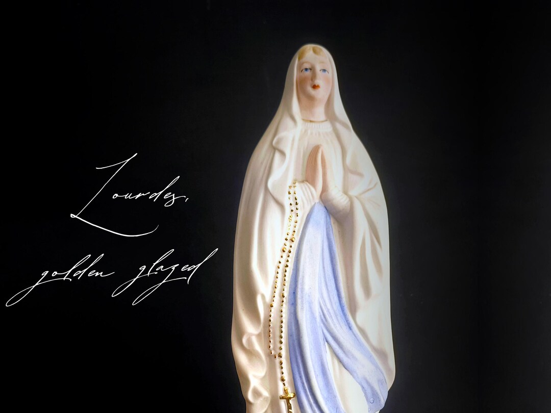 Vintage Hummel Goebel Virgin Mary Statue: Hand-painted Bisque Porcelain ...