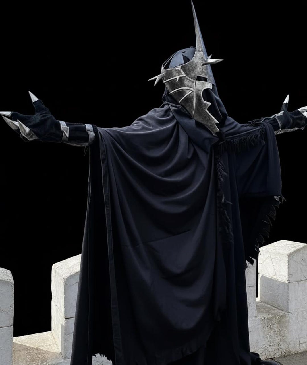 Fantasy Ring Wraith Costume Nazgul Full Costume | Grim Reaper Long Cape ...