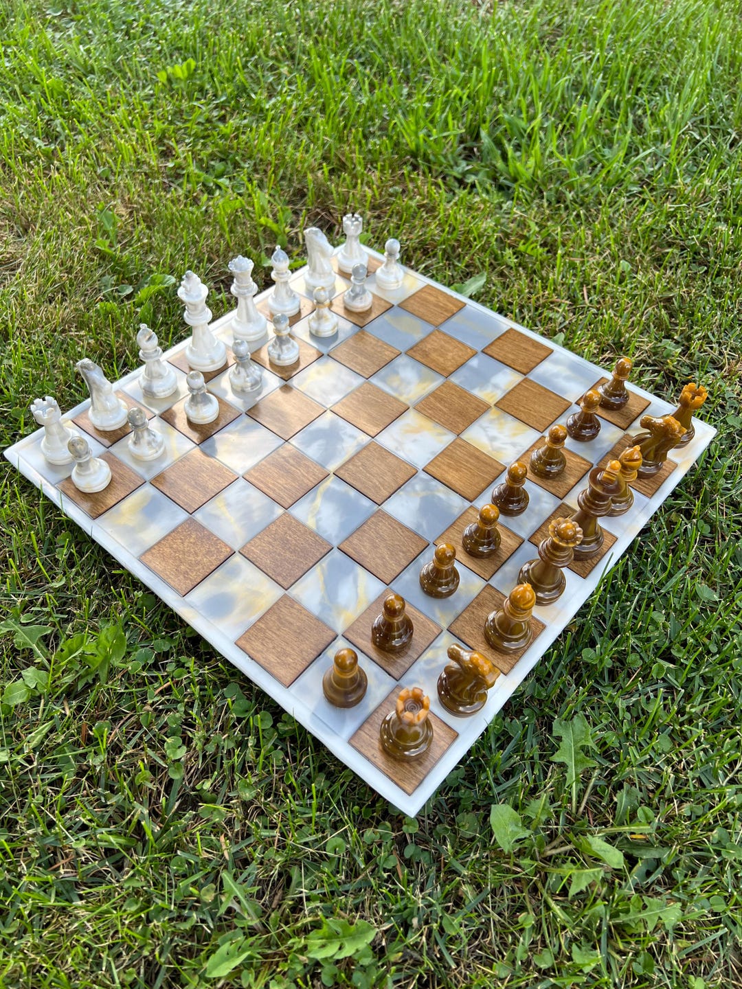 Resin Chess Set, Epoxy Resin Chess Set, Board Game, Resin Games, Marble ...