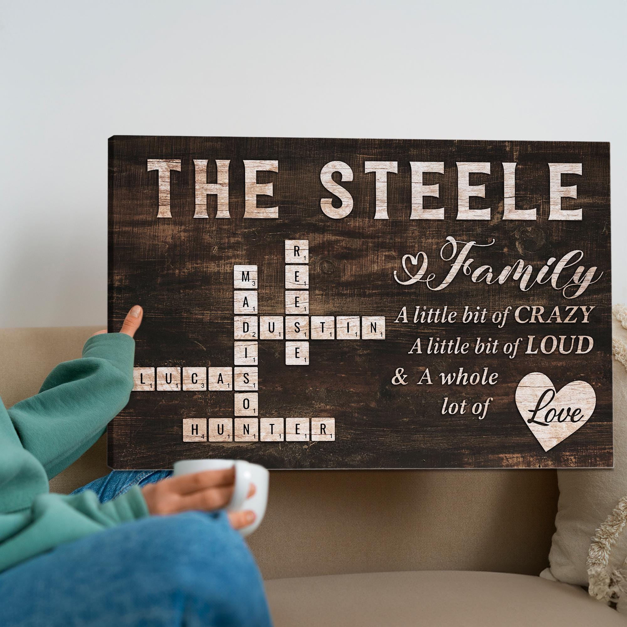 Personalized Family Name Scrabble Canvas: Crossword Puzzle Wall Art - Etsy