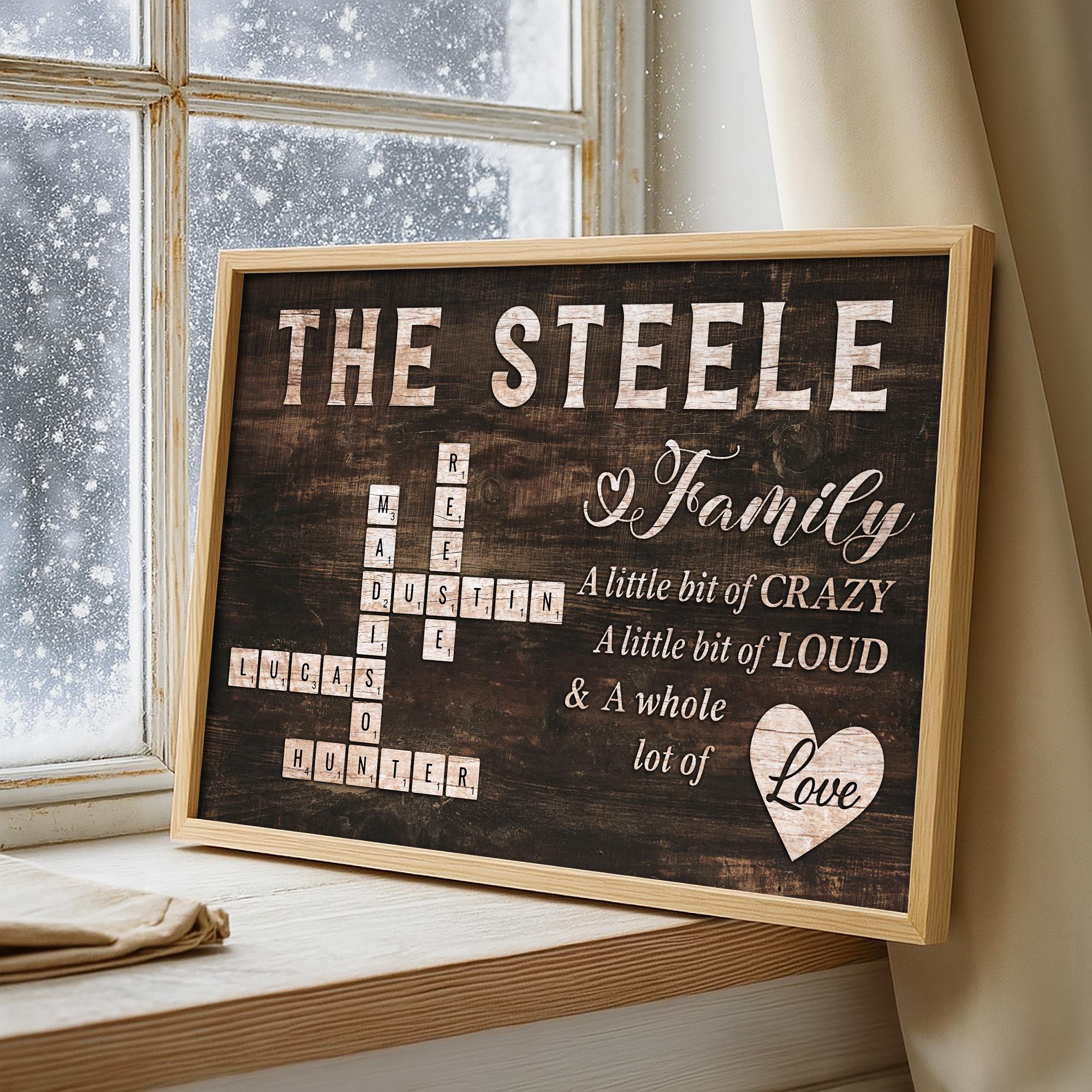 Personalized Family Name Scrabble Canvas: Crossword Puzzle Wall Art - Etsy