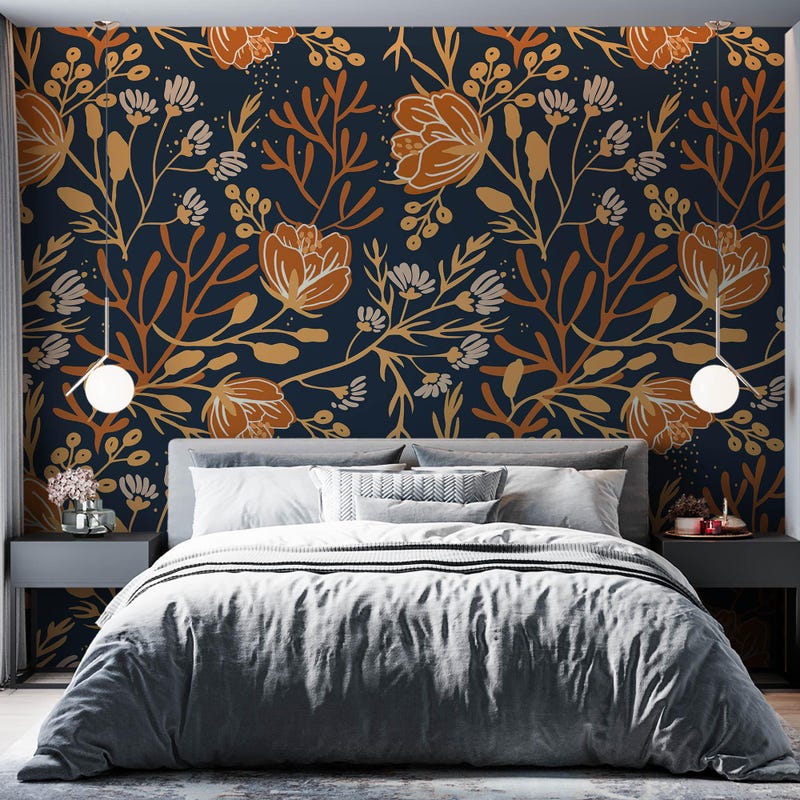 Blue Wallpaper Walls - Etsy