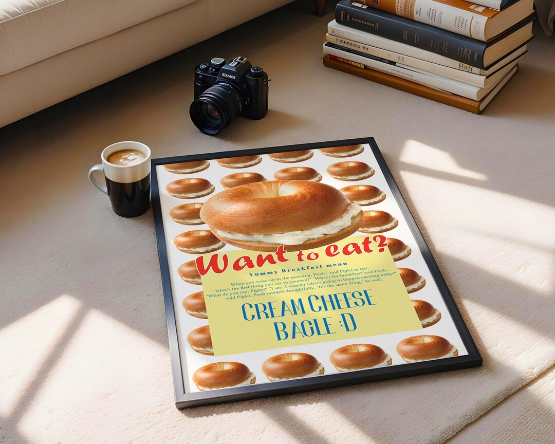 Peanut Butter Toast Poster – Cute Retro Breakfast Wall Art Digital ...