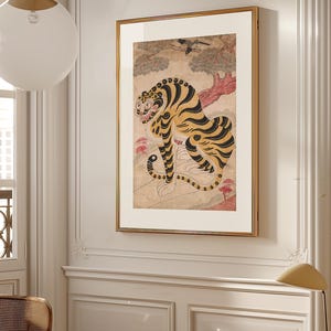 Korean Folk Art Printable, Minhwa Print, Tiger & Magpie (hojakdo ...