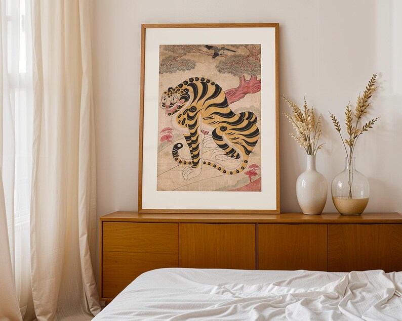 Korean Folk Art Printable, Minhwa Print, Tiger & Magpie (hojakdo ...
